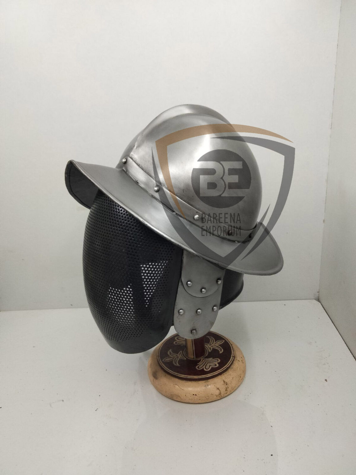 Morion Helmets with Fixed Perforated Face Plate - Bareena Emporium