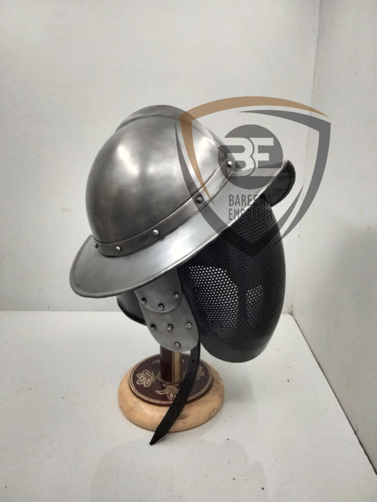 Morion Helmets with Fixed Perforated Face Plate - Bareena Emporium