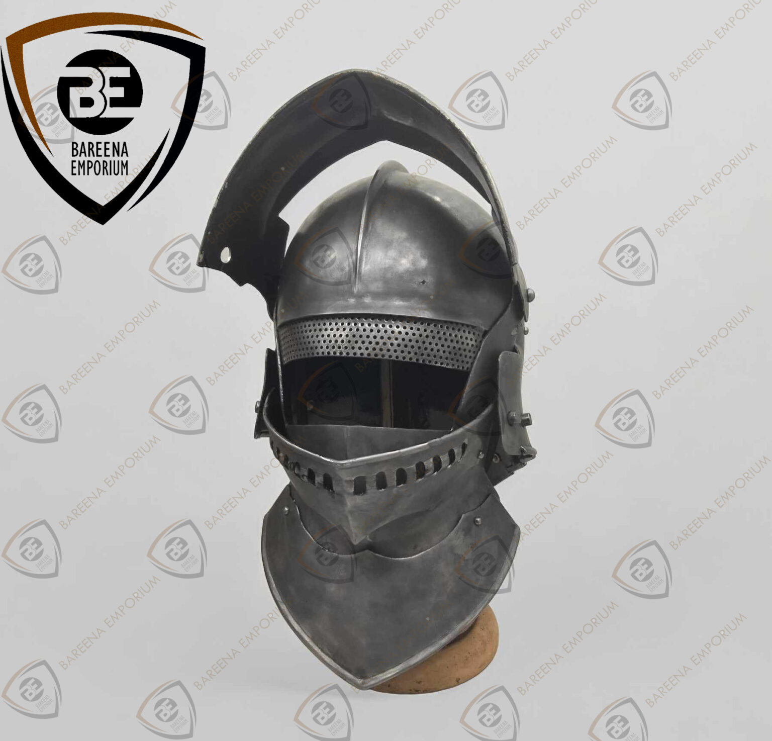 German Sallet Helmet with Articulated Bevor | 14 Gauge Steel Armor