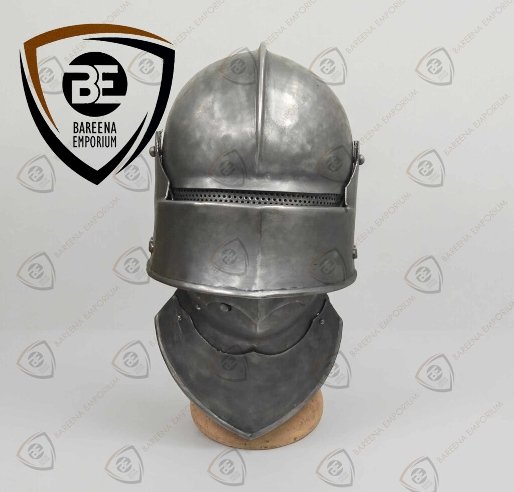 German Sallet Helmet with Articulated Bevor | 14 Gauge Steel Armor