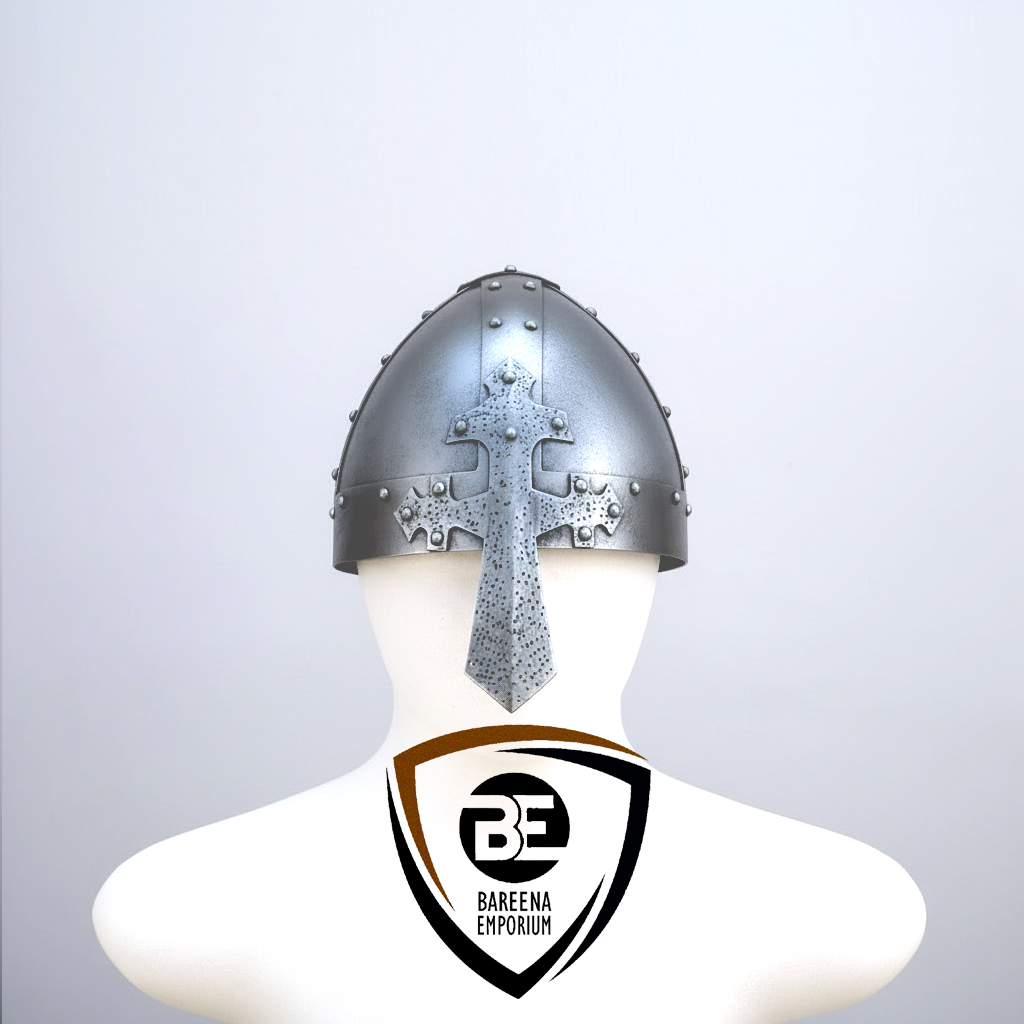 Medieval Spangenhelm Helmet with Cross Nasal | 14 Gauge Steel - Bareena ...